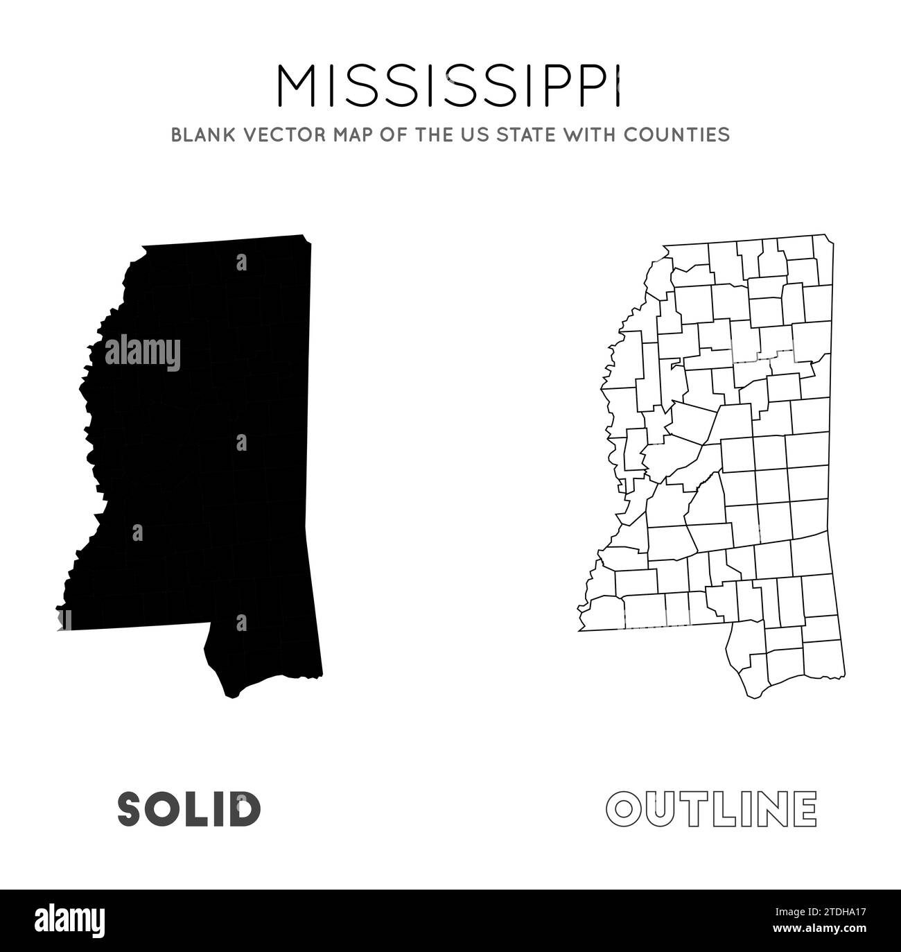 mississippi counties blank map