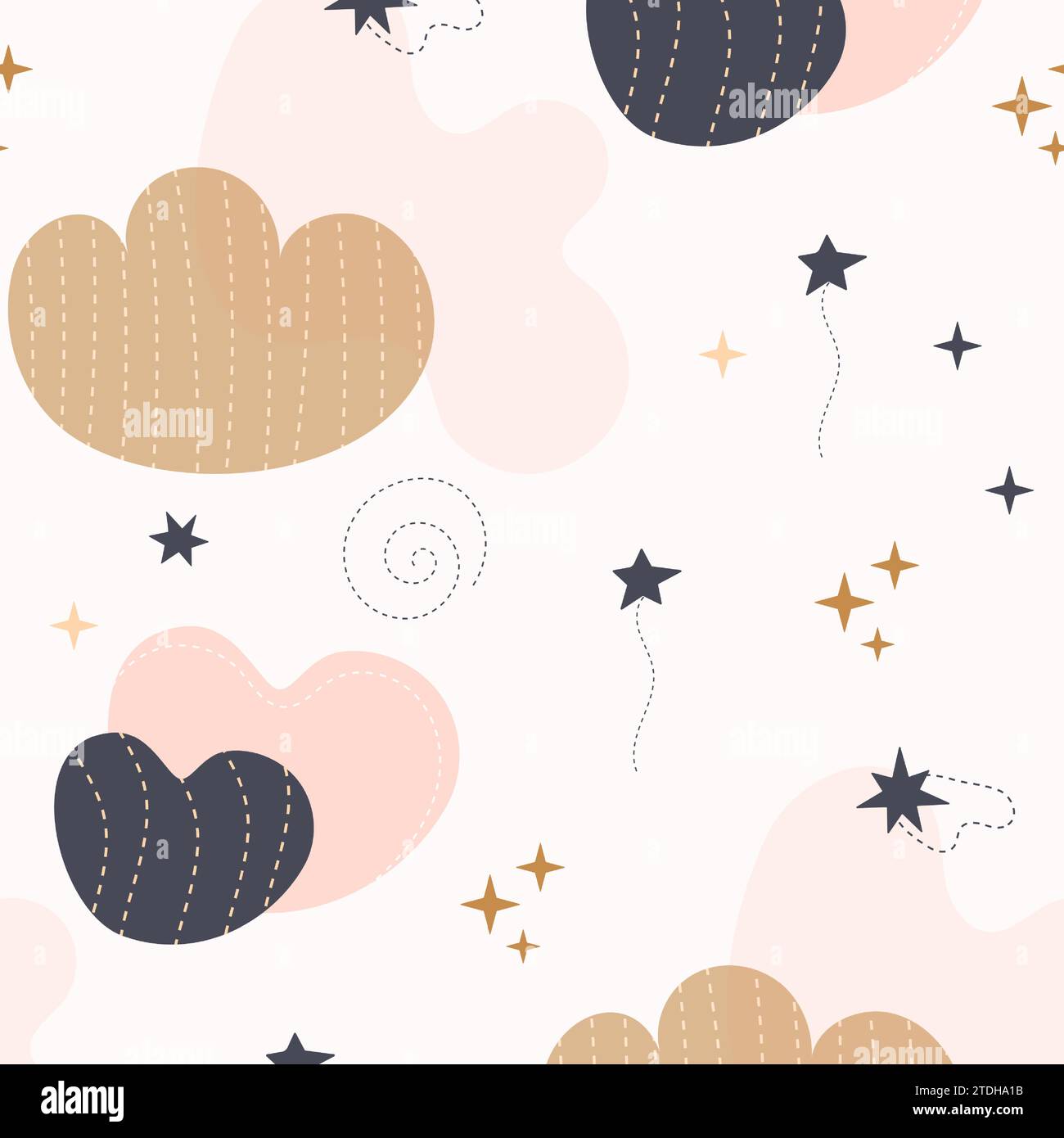 Bohemian baby pattern. Seamless baby pattern in boho style Stock Vector ...