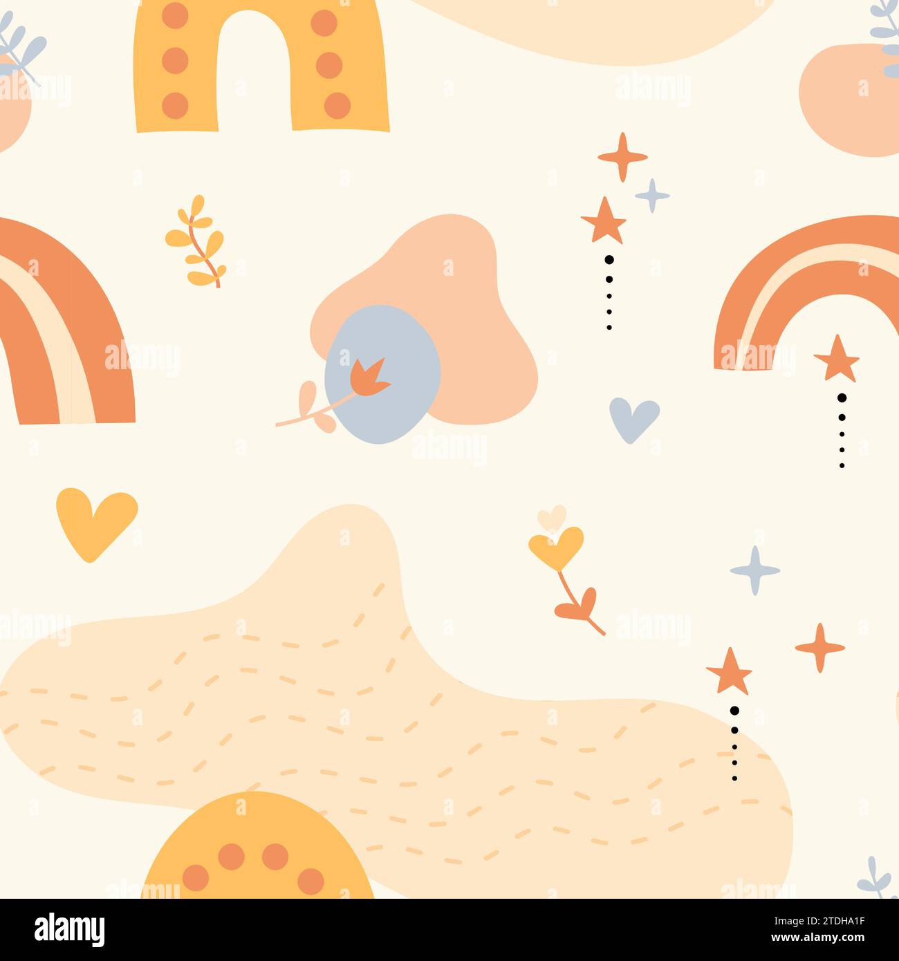 Bohemian baby pattern. Seamless baby pattern in boho style Stock Vector ...
