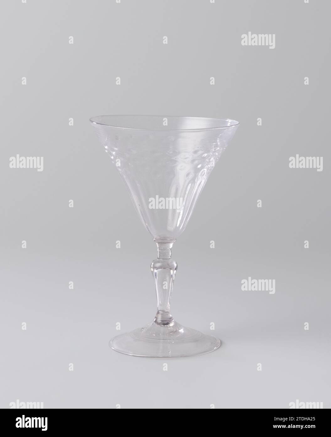 Chalice glass with optically blown ribs and barley grain pattern ...