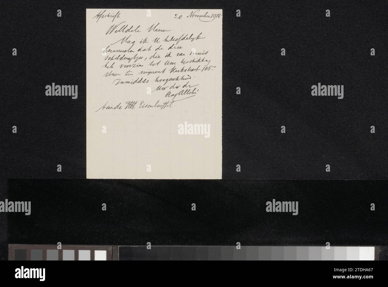 Letter to Nico Eisenloeffel and letter to Anonymous, August Allebé, c ...