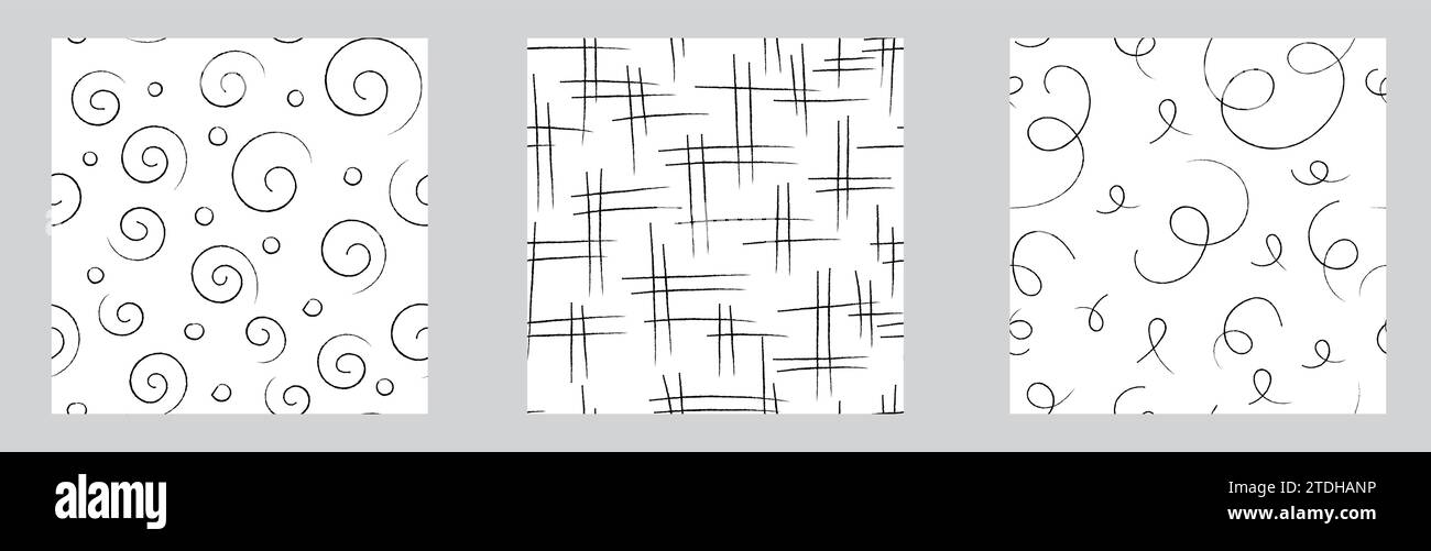 Crosshatch pattern set. Seamless hand draw pattern. Simple crosshatch ...