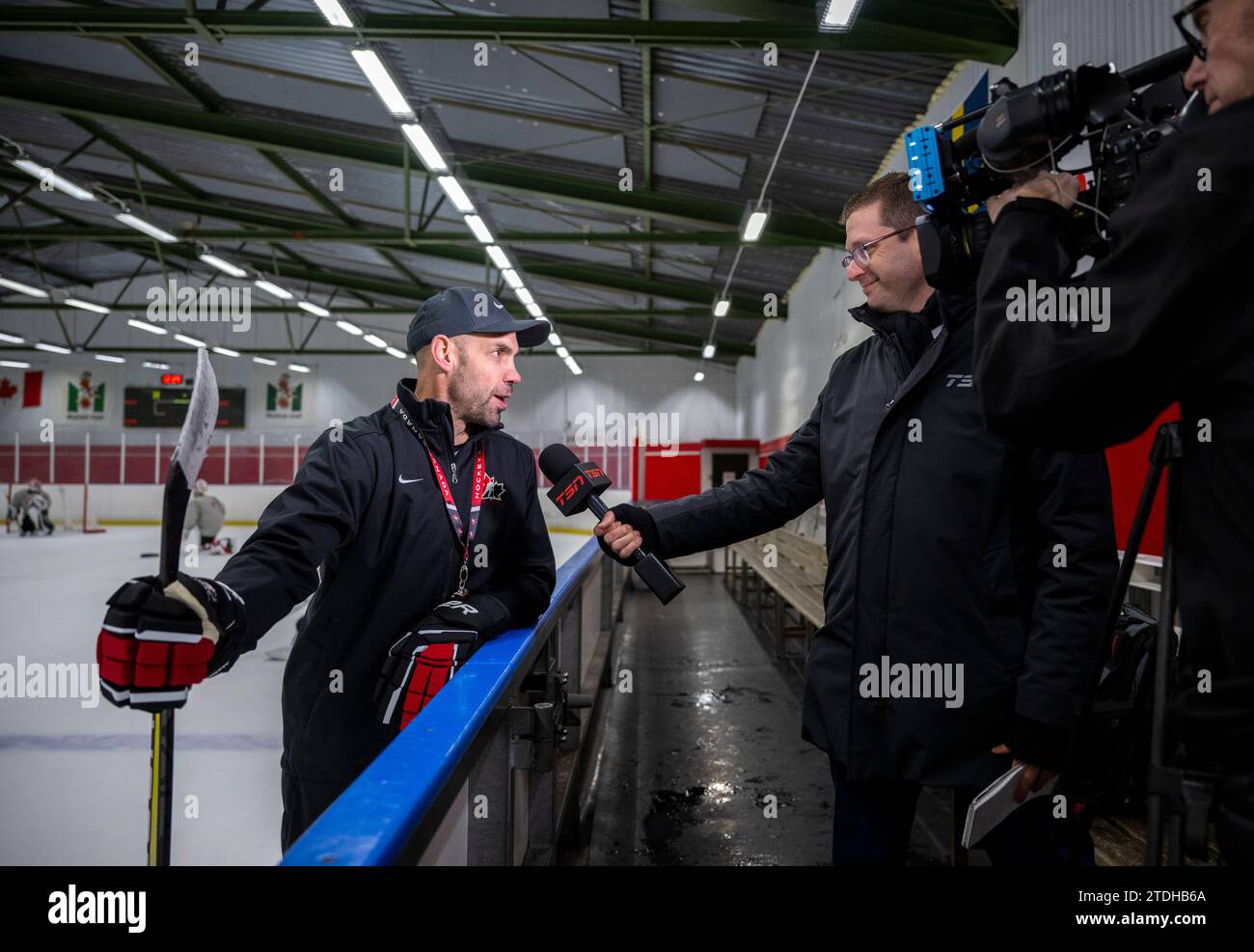 Alan Letang, the national team captain, is interviewed by Mark Masters ...