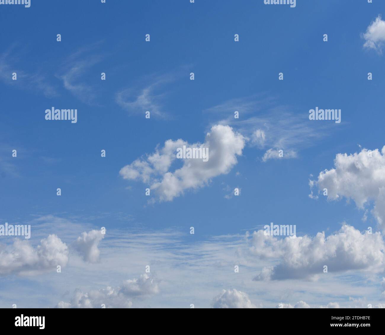 Image of a blue sky with a combination of cloud types Stock Photo - Alamy