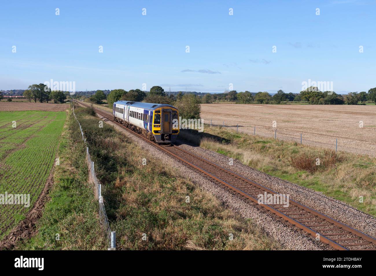 Northern Rail class 158 DMU train passing through the Yorkshire, UK ...