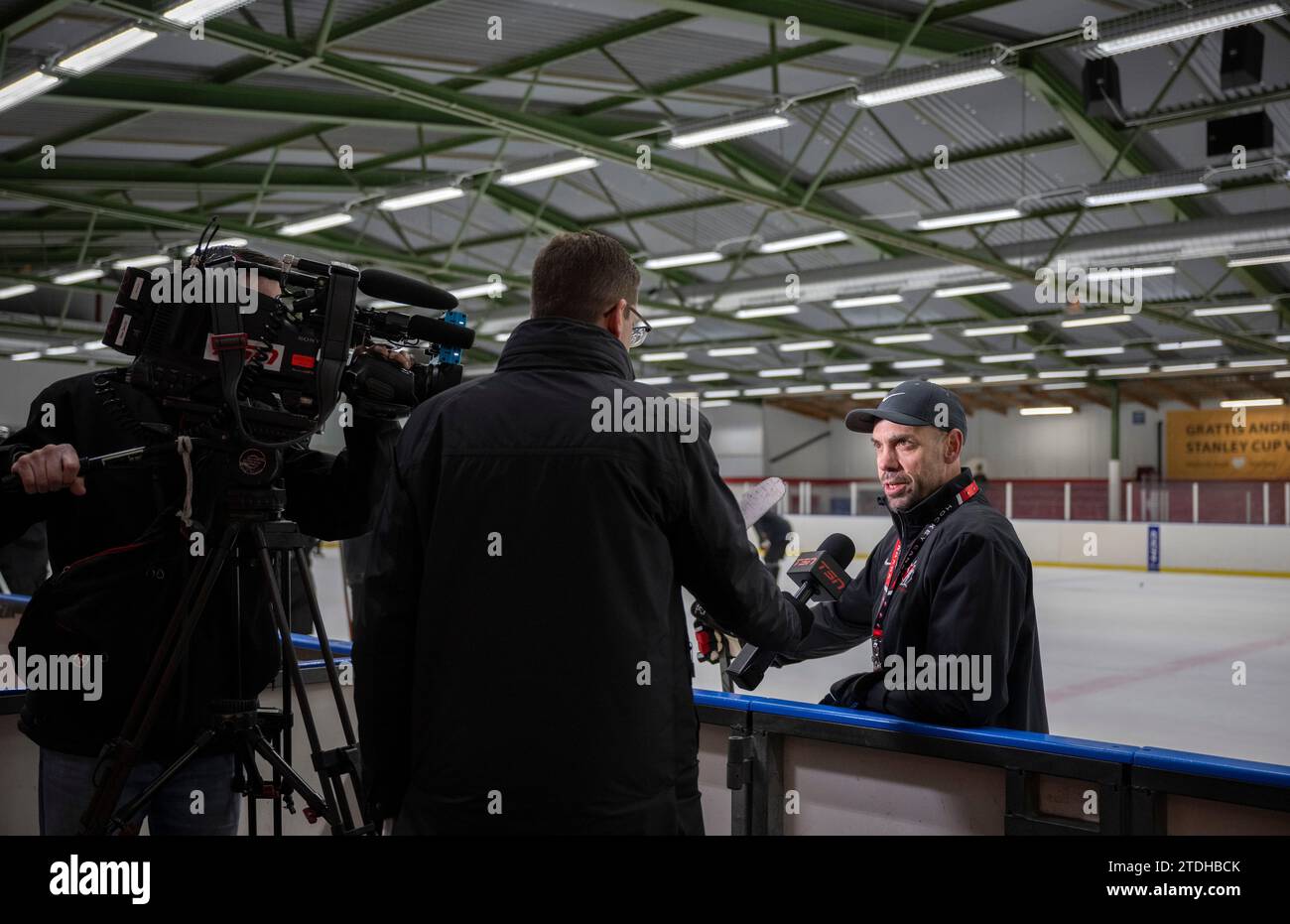 Alan Letang, the national team captain, is interviewed by Mark Masters ...