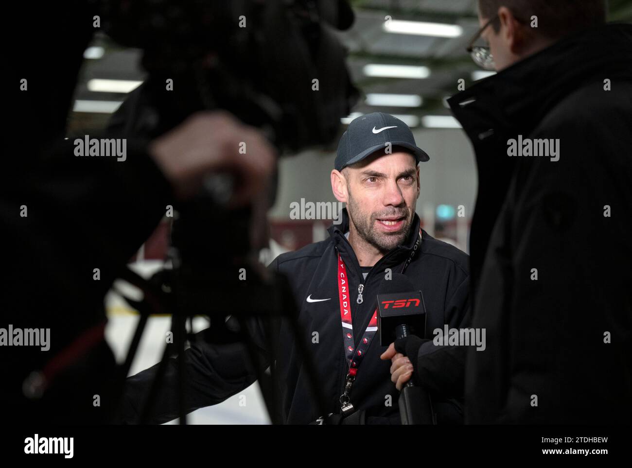 Alan Letang, the national team captain, is interviewed by Mark Masters ...