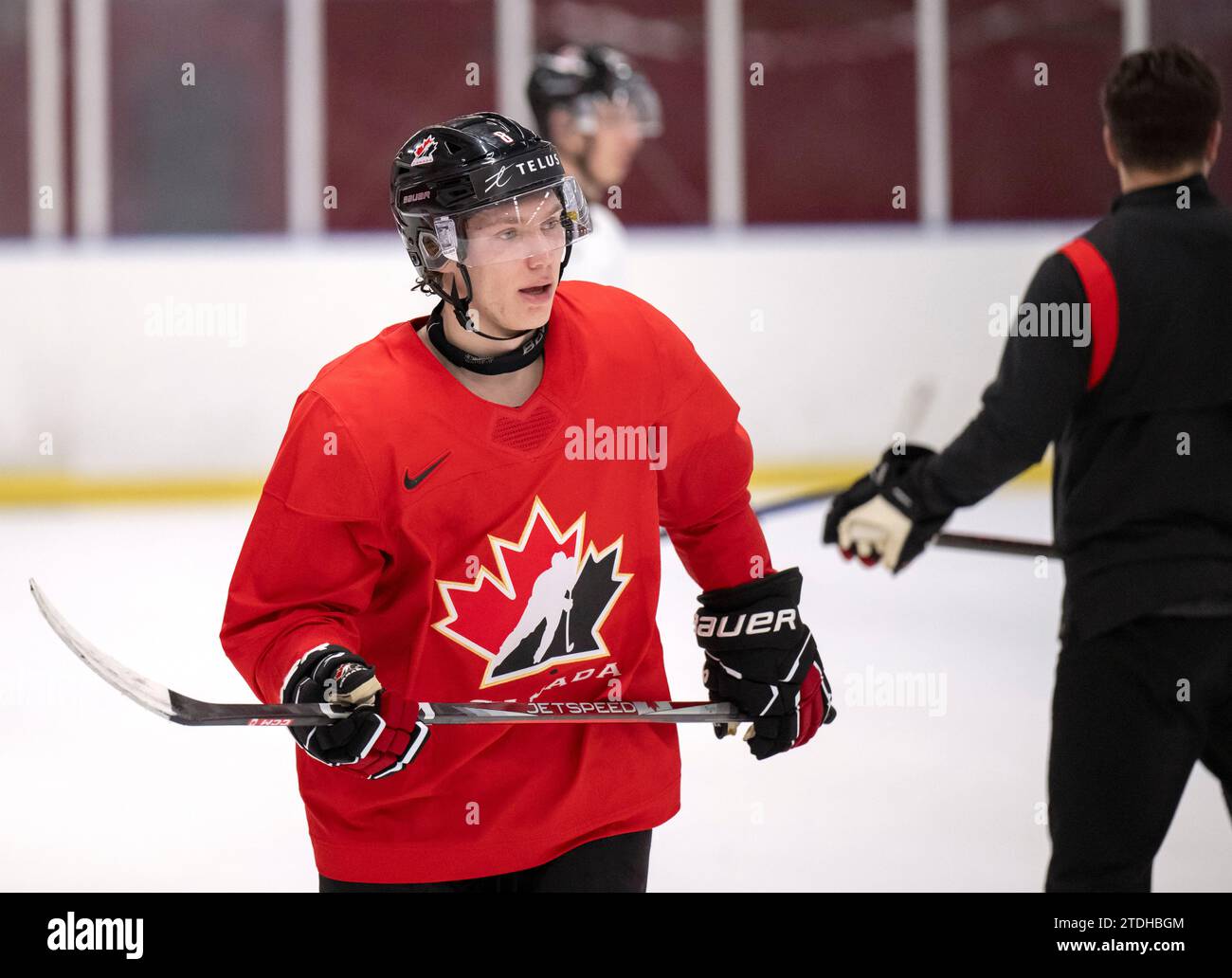 Owen Beck (8) when Canada's team trains in Limhamns Ice Hall in Malmö ...