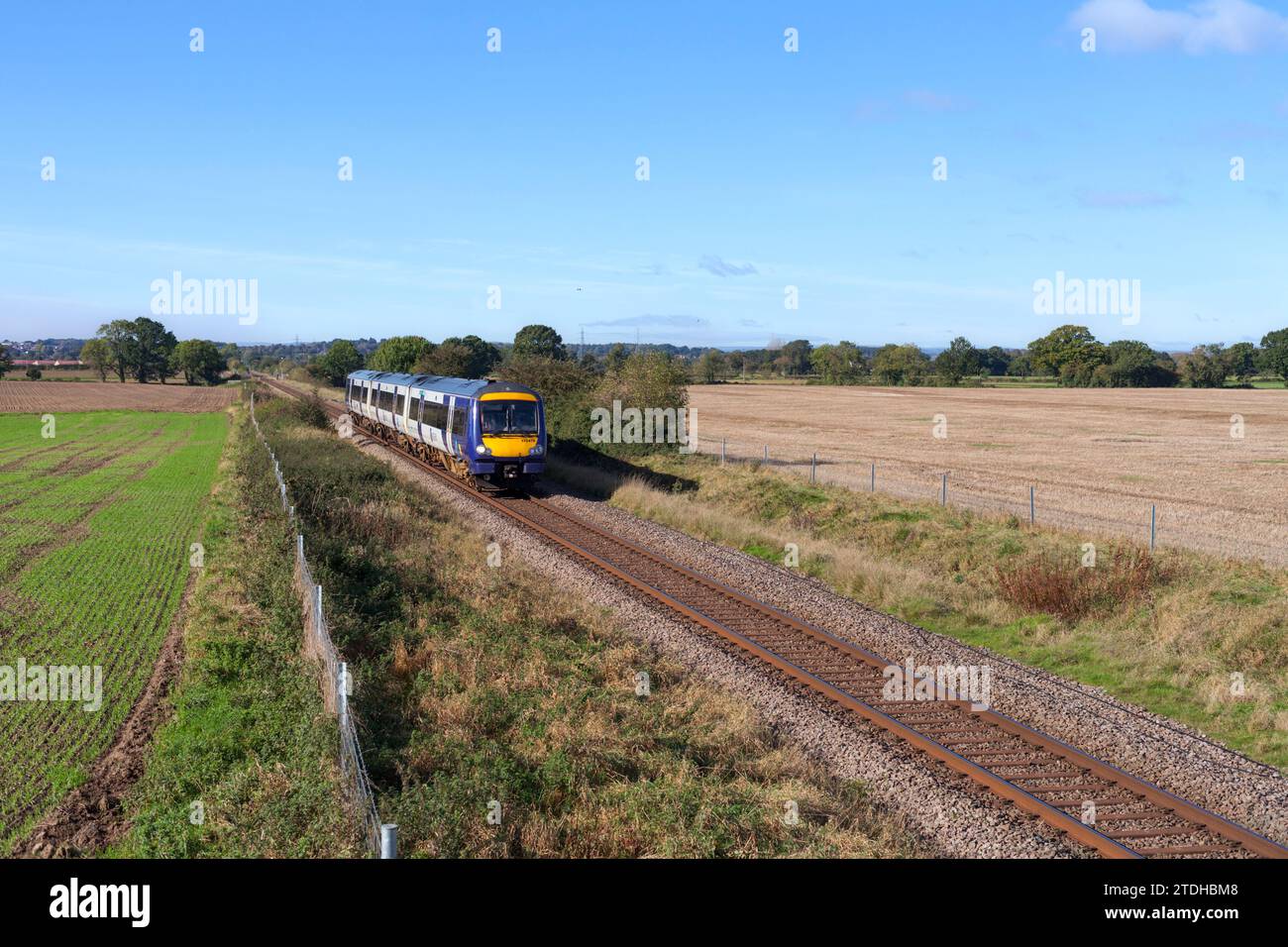 Northern Rail class 170 Turbostar train passing through the Yorkshire ...