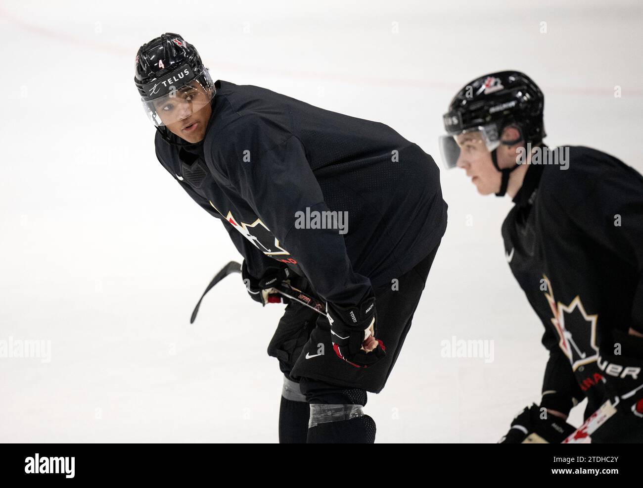 MALMÖ 2023-12-18Noah Warren (4) as Canada's team trains in Limhamns Ice ...