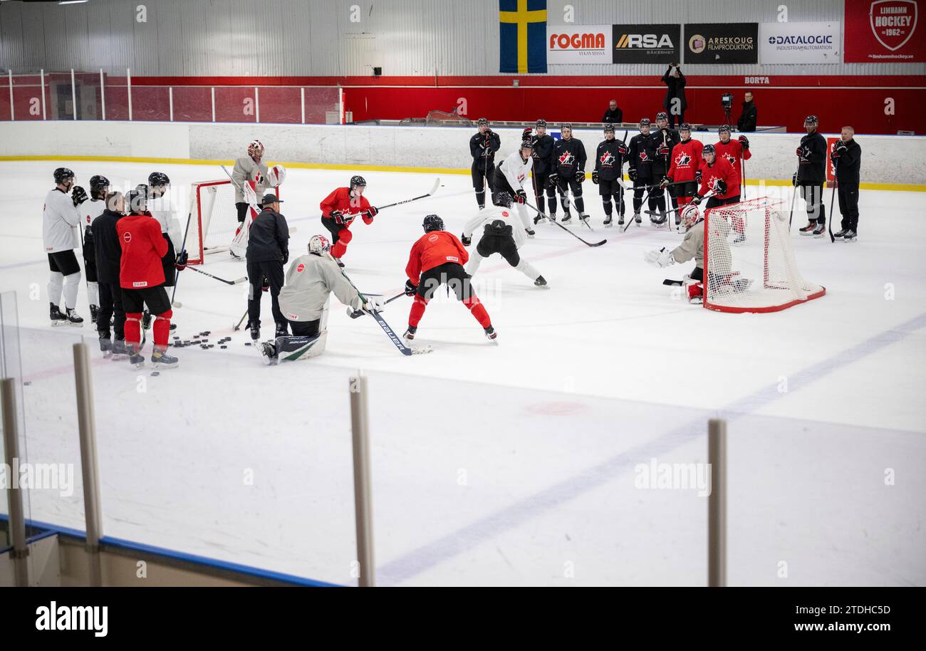 Canada's team trains in Limhamns Ice Hall in Malmö, Sweden, 18 December ...