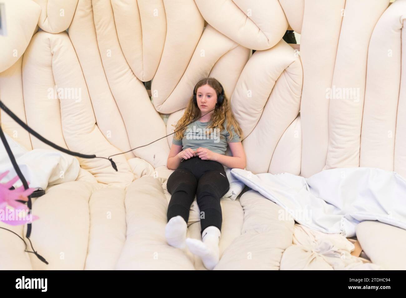 Enjoying the ASMR exhibition in London at the Design Museum Stock Photo ...