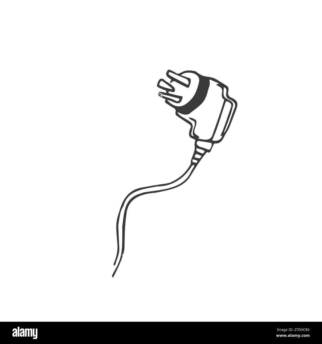 Electric plug vector icon. doodle isolated on white background. home ...