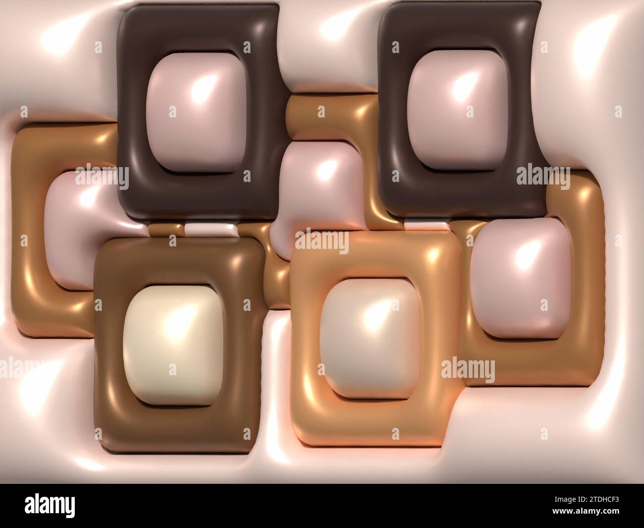 Abstract background with inflated figures, 3D rendering illustration Stock Photo - Alamy