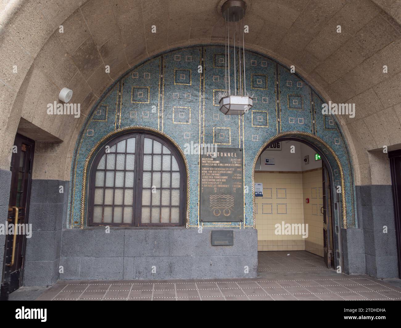 Art deco style entrance door for the pedestrian entrance to the ...