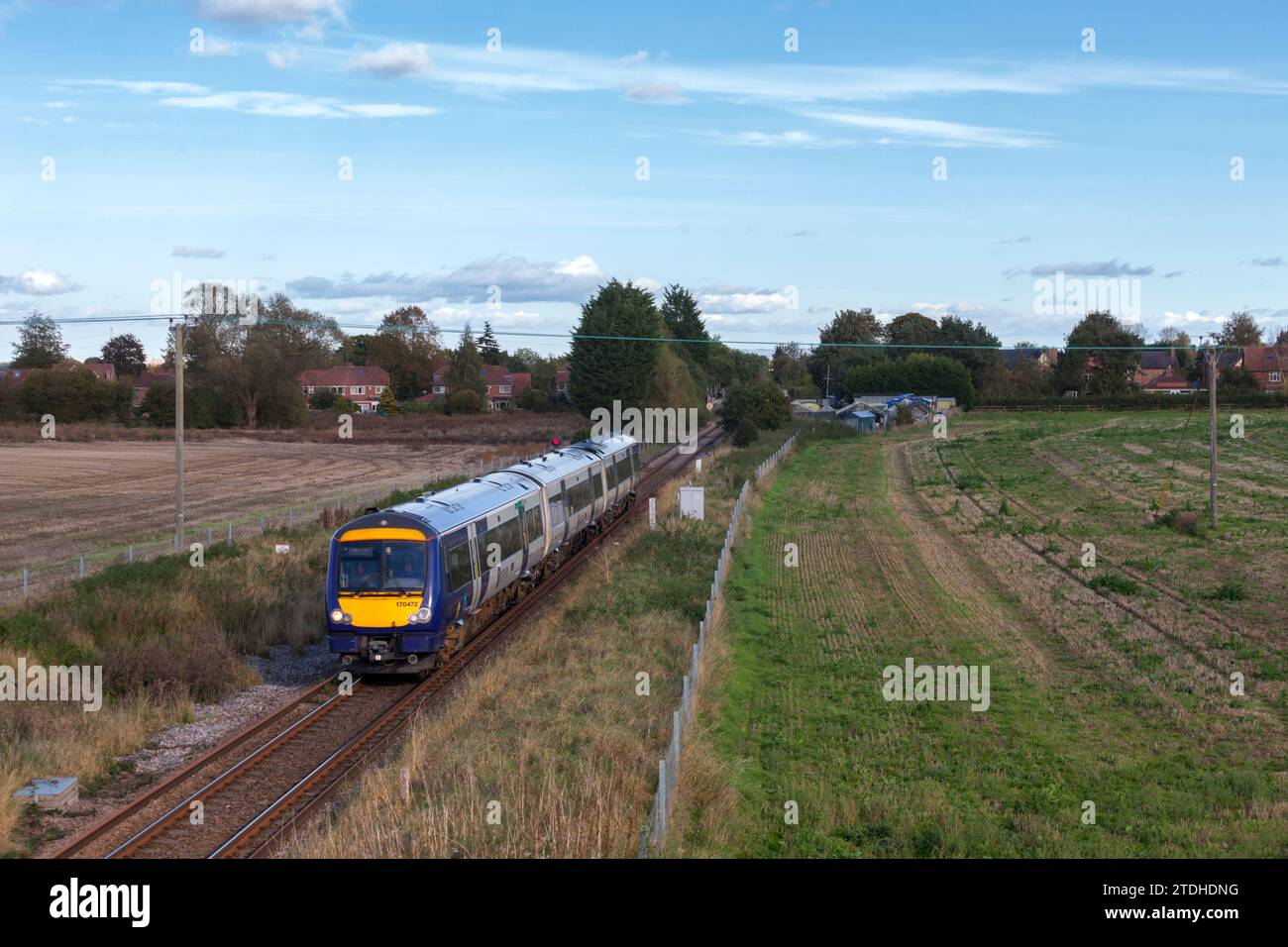 Northern Rail class 170 Turbostar train departing from Poppleton ...