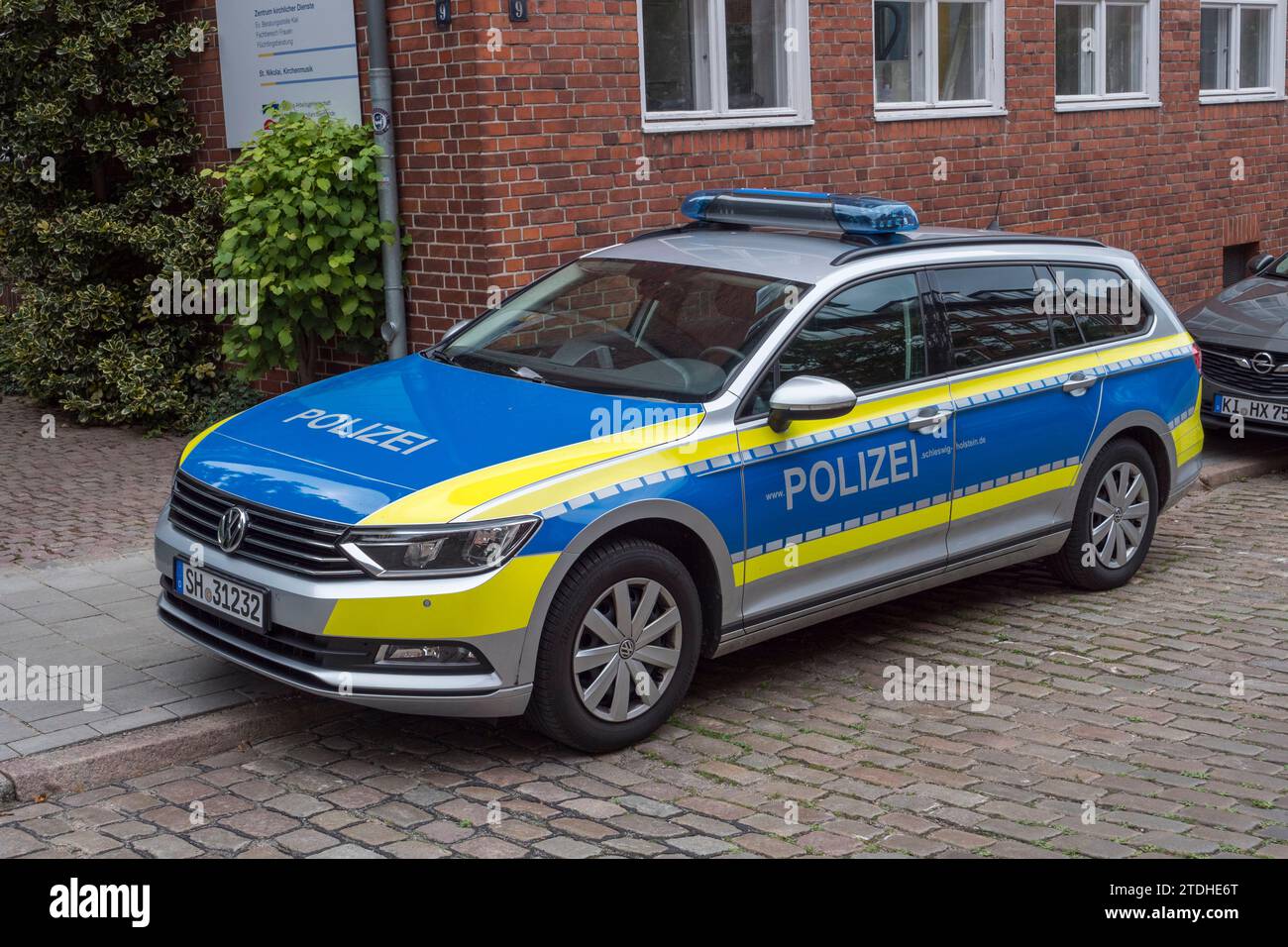A German Police (Polizei) patrol car parked in Kiel, Germany Stock ...