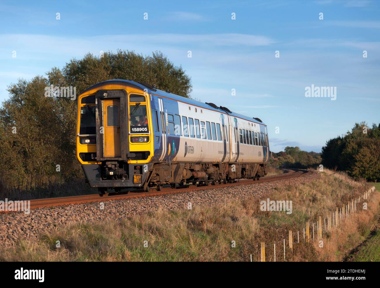 Northern Rail class 158 train passing through the Yorkshire, UK ...
