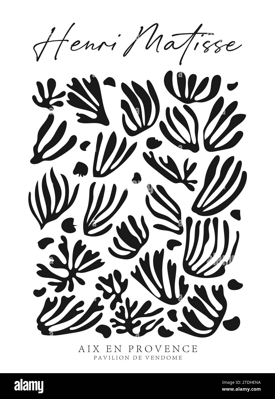 Contains Abstract Art Set in Matisse style, Decorative Modern Art, Vector illustration poster ...