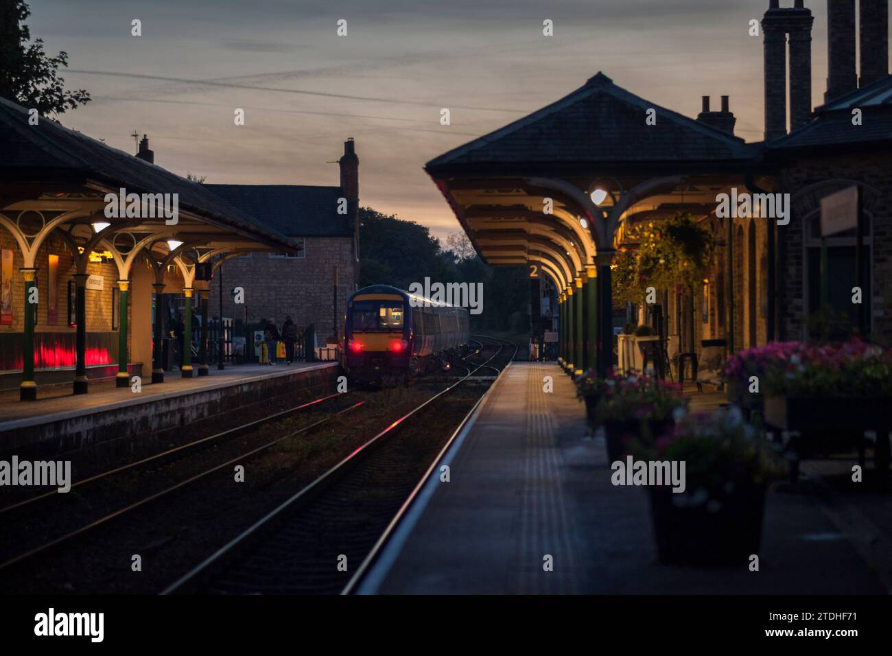 Northern rail class 170 Turbostar train departing from Knaresborough ...