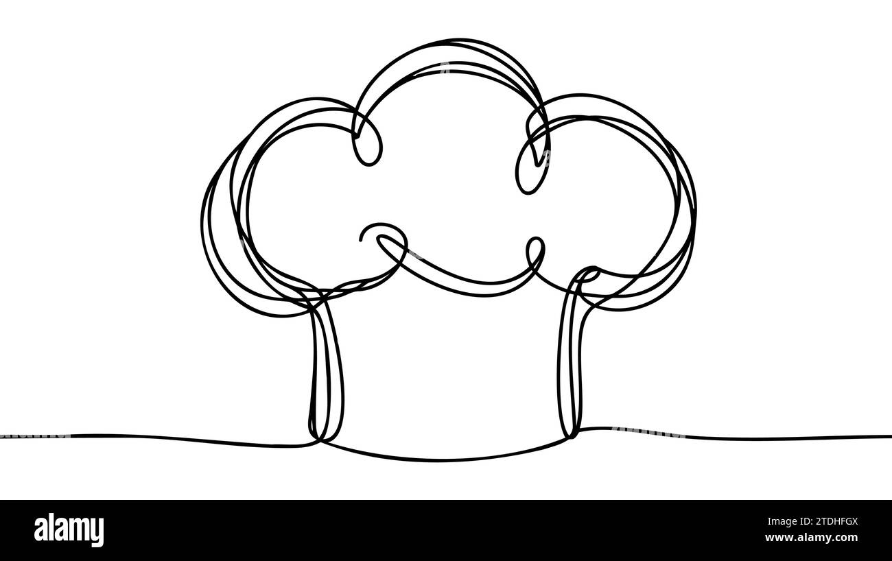 Chef hat vector one line continuous drawing illustration. Hand drawn ...
