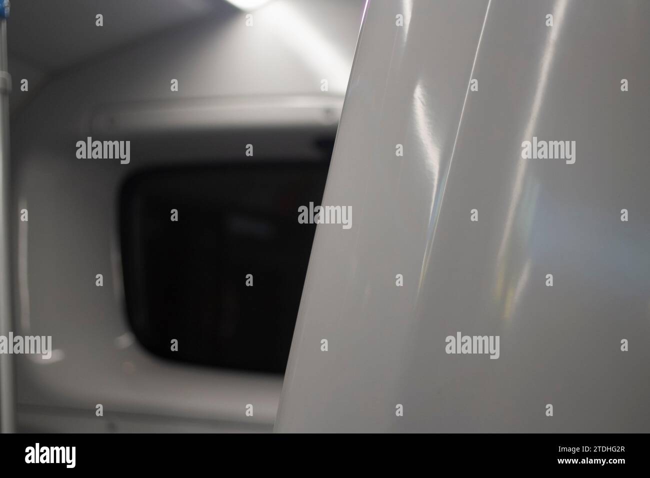 Plastic inside the bus. Panels in the bus. The interior of public ...