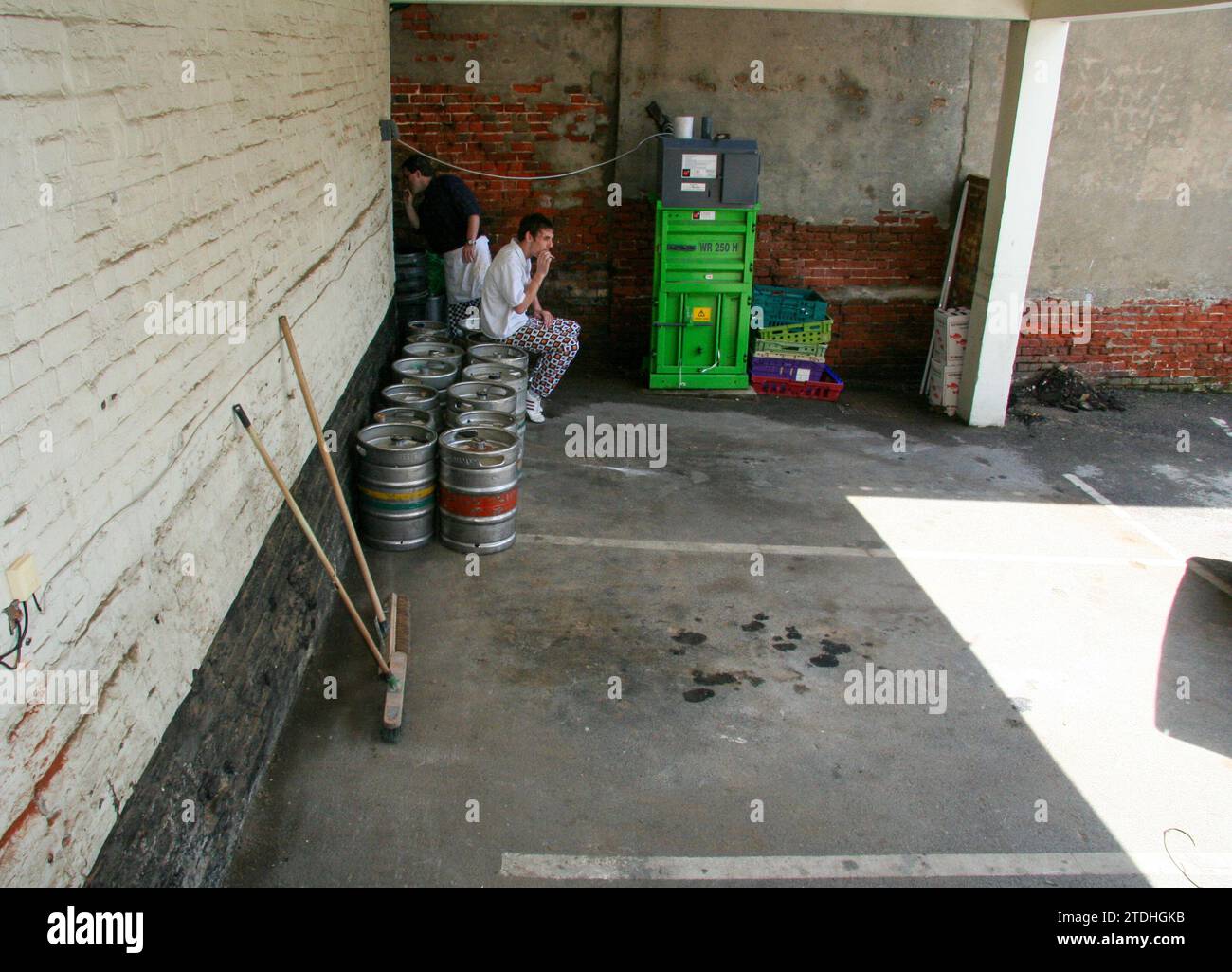 At the back of the Crown Hotel Framlingham two chefs take a smoke break ...