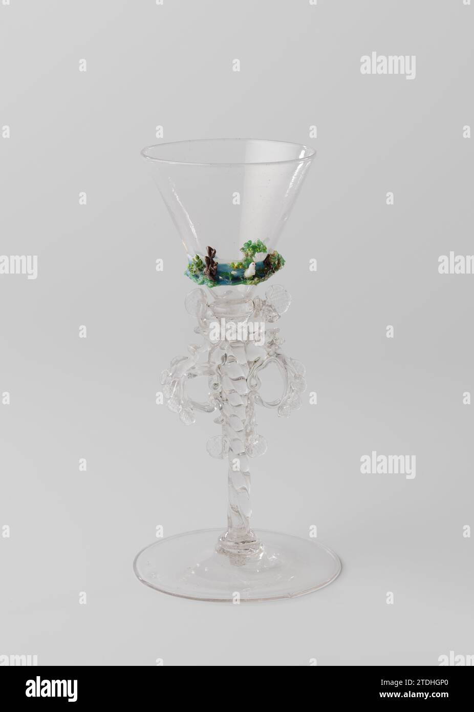 Wing glass with landscape, anonymous, c. 1800 - c. 1900 Flat. Straight ...