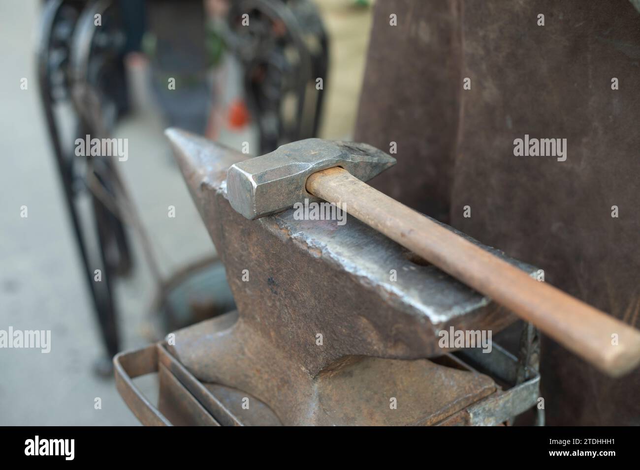 Blacksmith's Tools. Blacksmith's work on street. Details of working ...