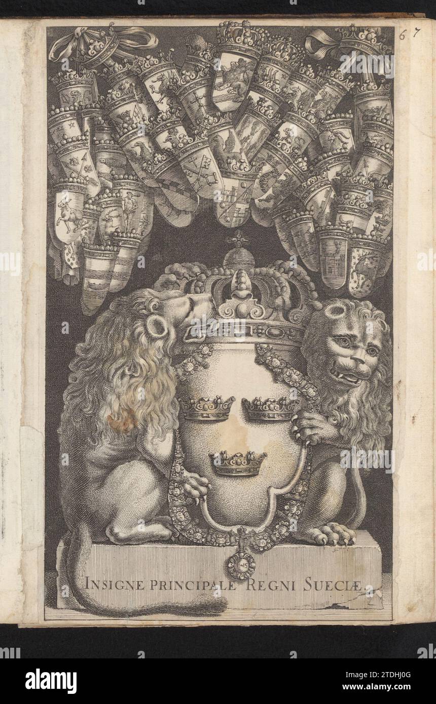 Wapen van Zweden, Jean Lepautre, 1669 Shield with the weapon of Sweden ...