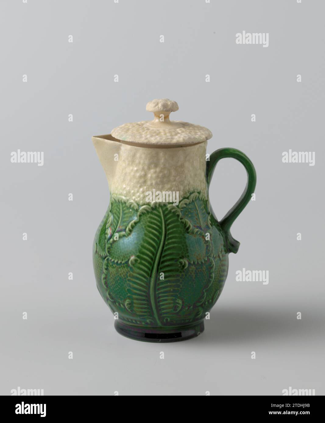 Milk jug of hard baked earthenware; Whieldon Ware, Cauliflower Ware ...