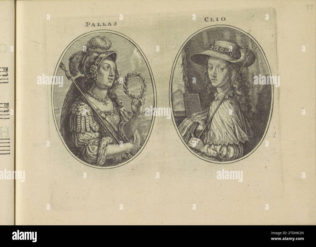 Minerva in Clio, 1640 Two performances on an album magazine. Left ...