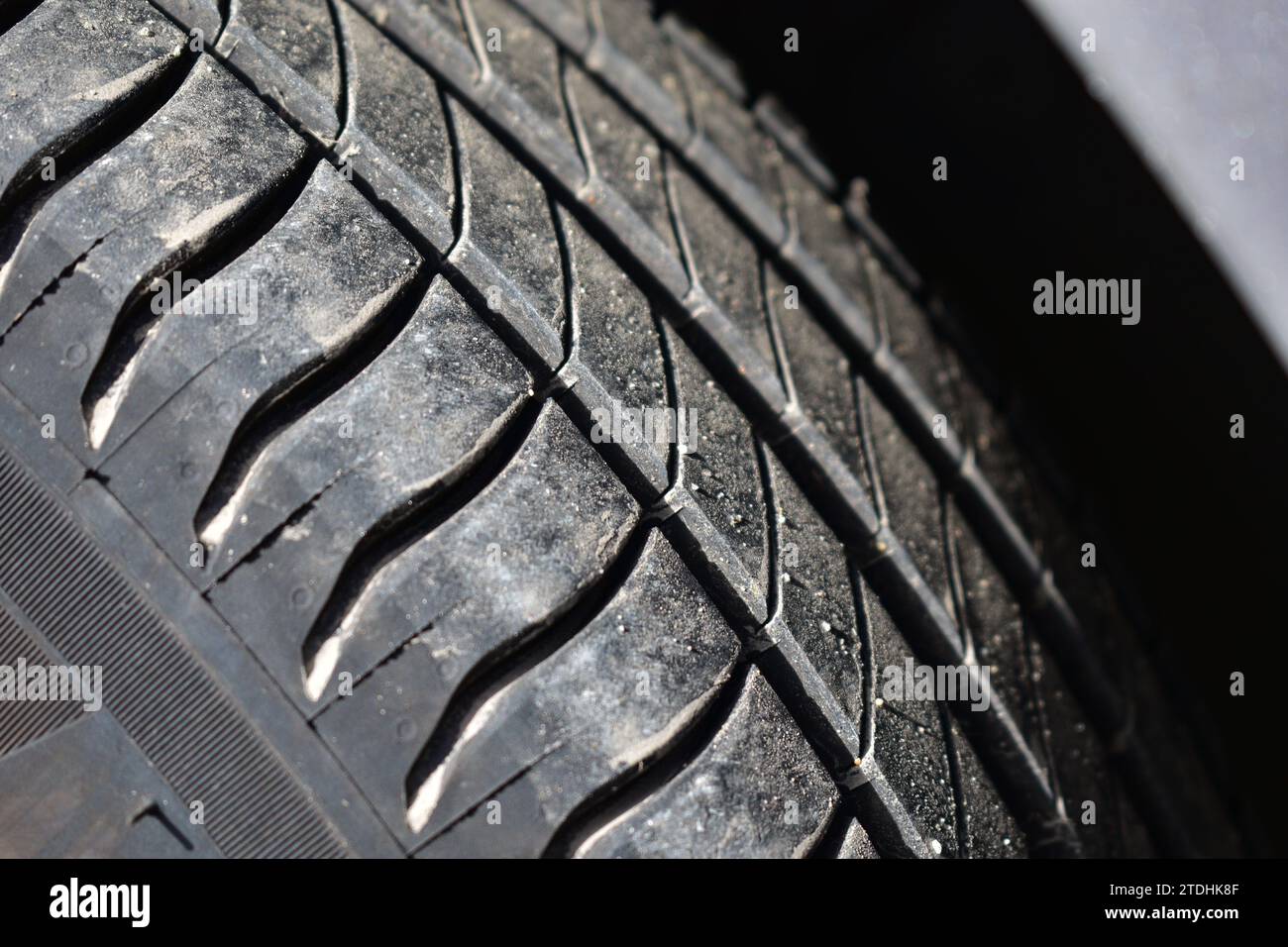 Close-up of dusty rubber tire threads Stock Photo - Alamy