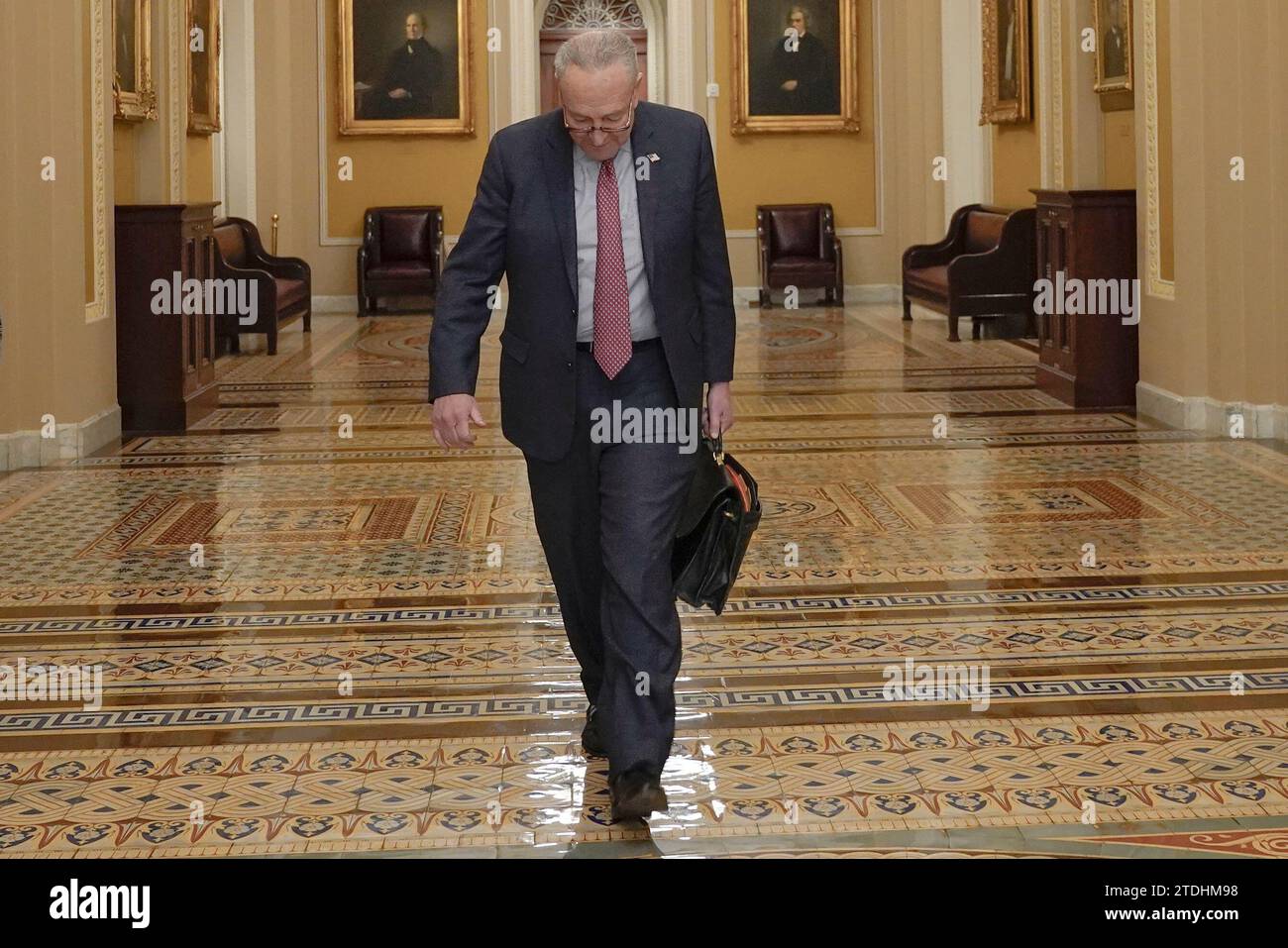 Sen. Majority Leader Chuck Schumer of D-N.Y., arrives at the Capitol ...