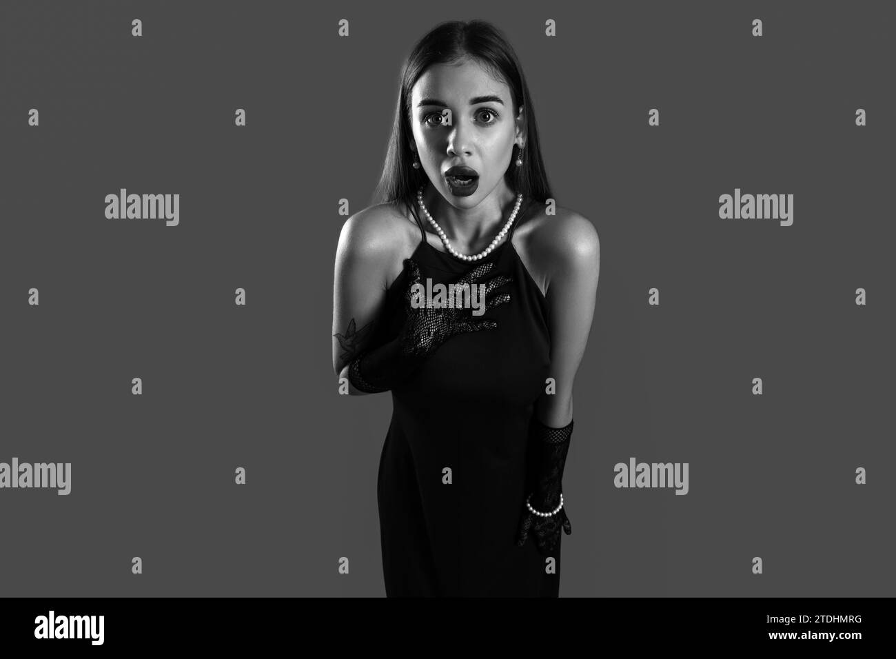 Scared woman Black and White Stock Photos & Images - Alamy