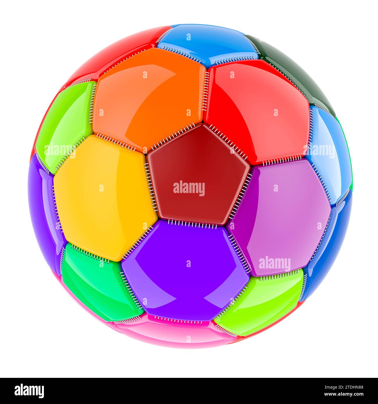 Colored Soccer Ball, 3D rendering isolated on white background Stock ...