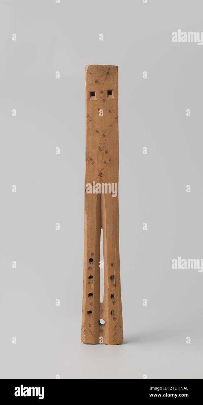 Double flute (dvojnice), anonymous, c. 1800 - c. 1890 A wooden double ...