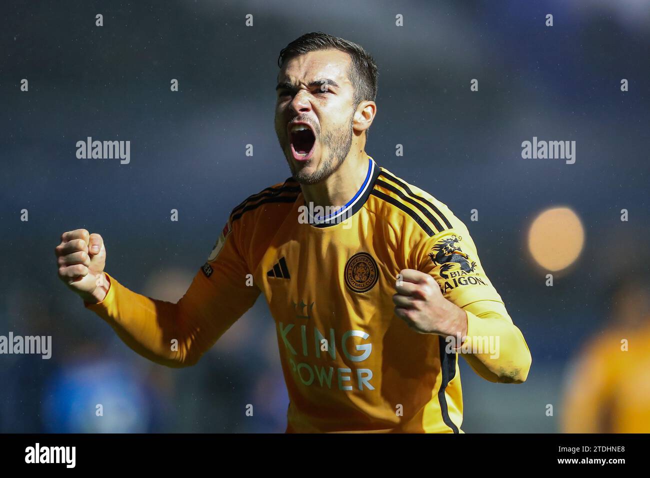 Harry Winks #8 of Leicester City celebrates with fans after the Sky Bet ...