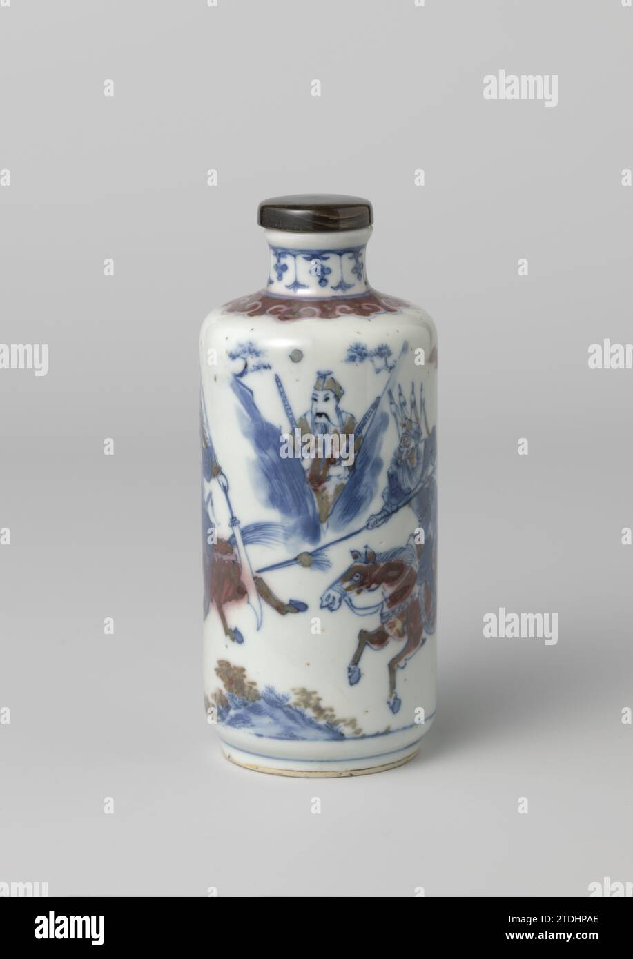 Cylindrical bottle vase with warriors, anonymous, c. 1800 - c. 1924 ...