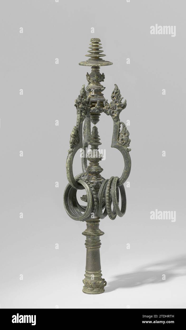 Finial of a monk’s staff and a bell, anonymous, c. 800 - c. 1000 ...