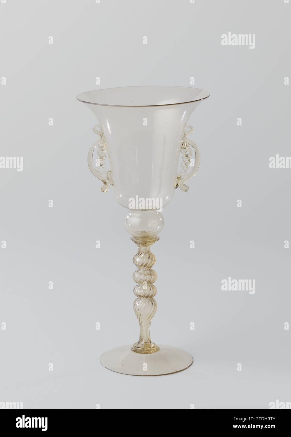 Wing glass, anonymous, c. 1800 - c. 1900 Conical foot. Hollow, baluster ...