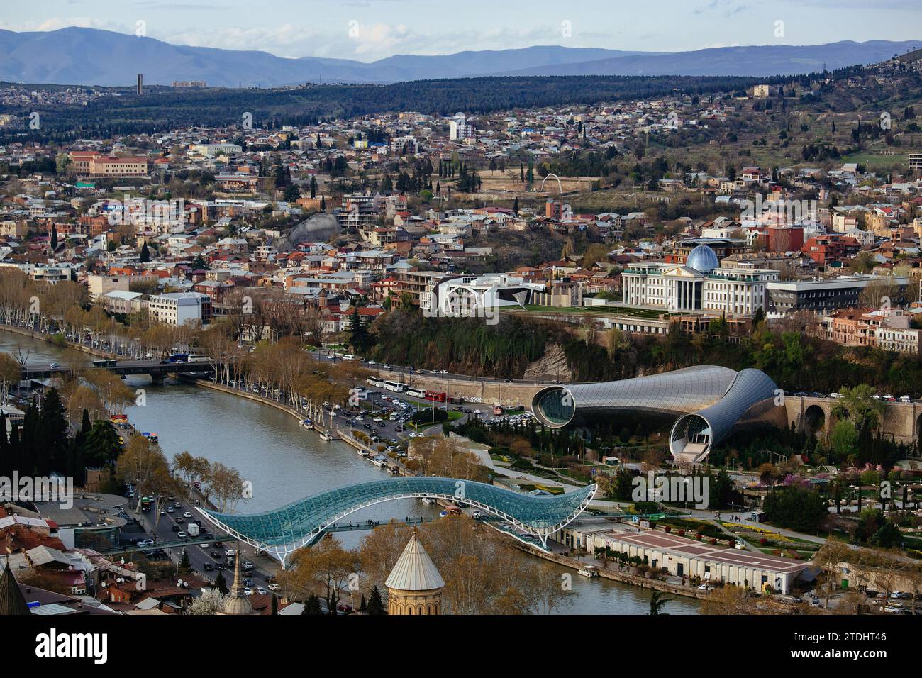 Aerial view of night Tbilisi downtown Stock Photo - Alamy