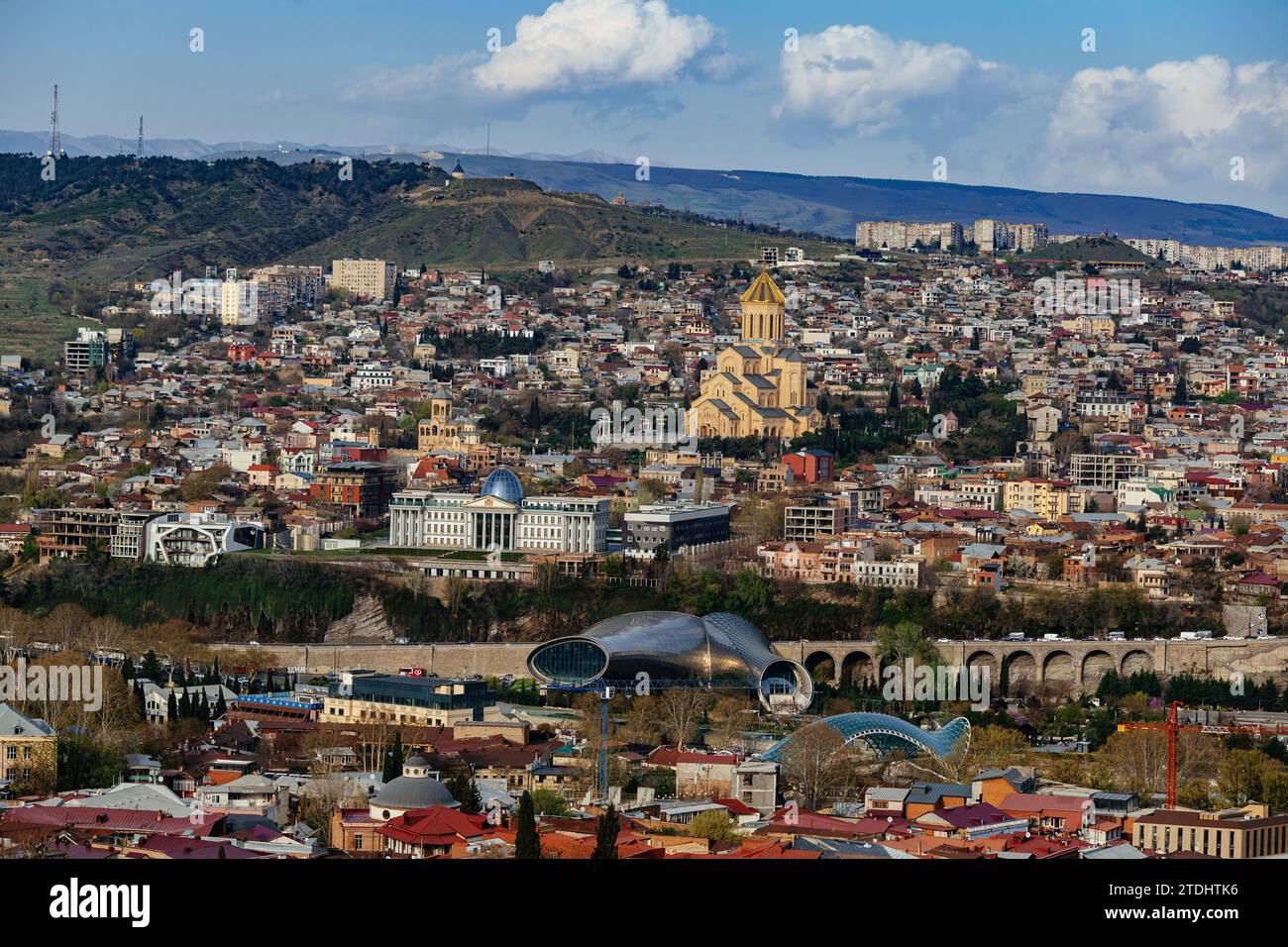 Aerial view of night Tbilisi downtown Stock Photo - Alamy