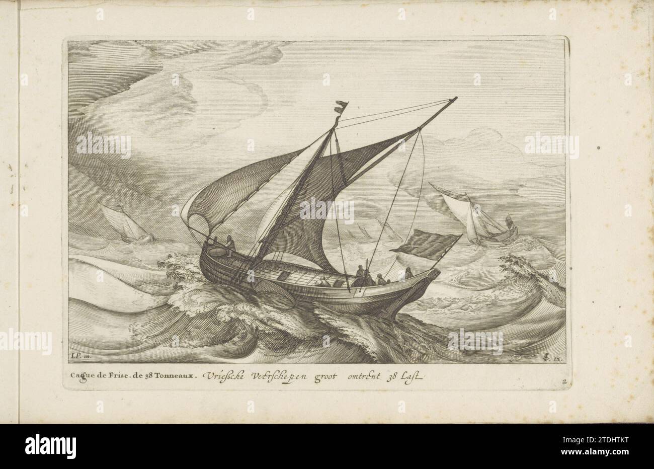 Frisian ferry ships, 1670 - 1726 Frisian spring ships at sea. The print ...