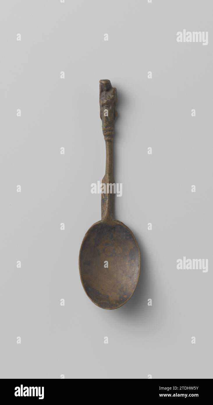 Spoon whose stem is crowned by a Mary with child, Anonymous, c. 1400 ...
