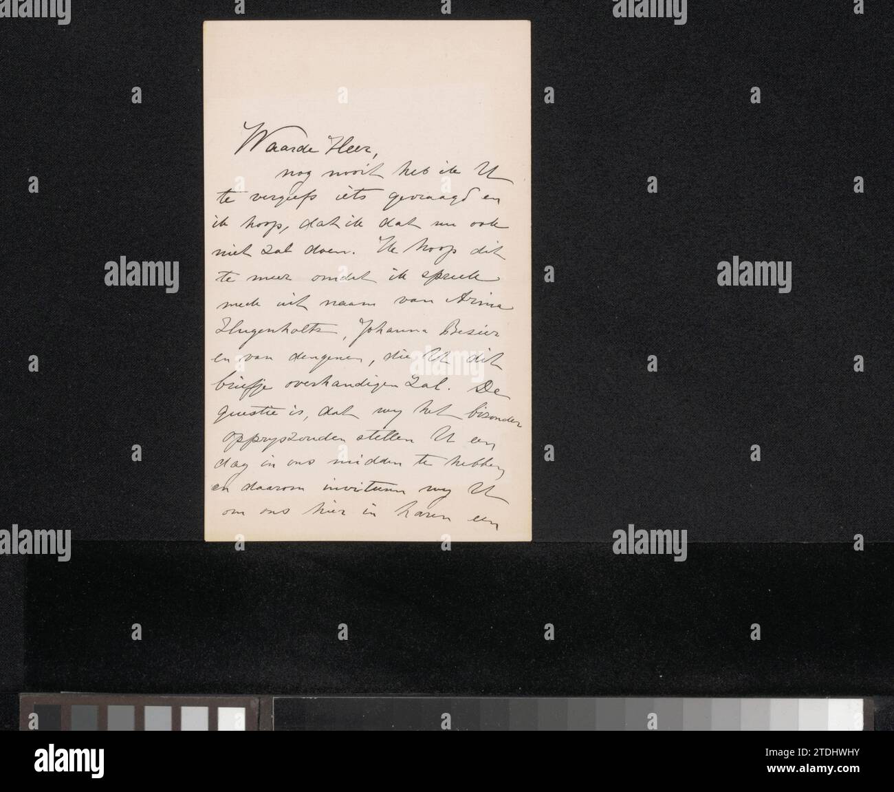 BRIEF AAN ARIL ENDERBIE, Wally Moes, 1866 - 1918 paper. ink writing ...