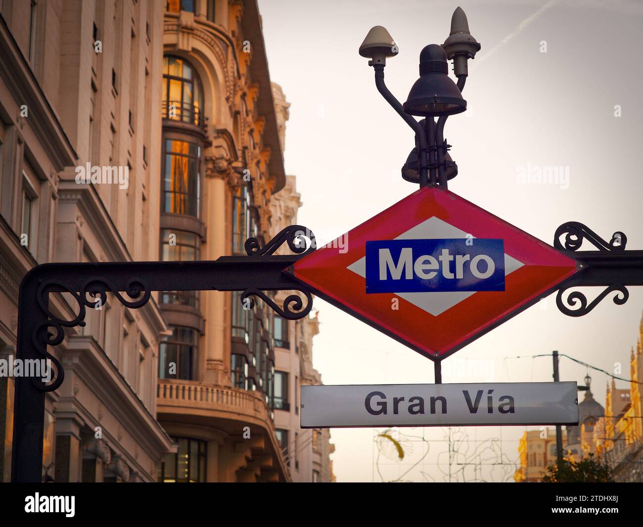 Gran Via metro sign in Madrid, Spain Stock Photo - Alamy