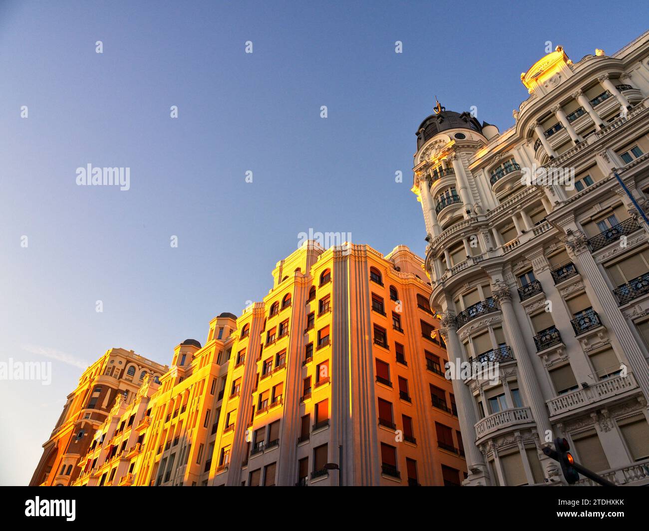 Urban building views with blue skyline Stock Photo - Alamy