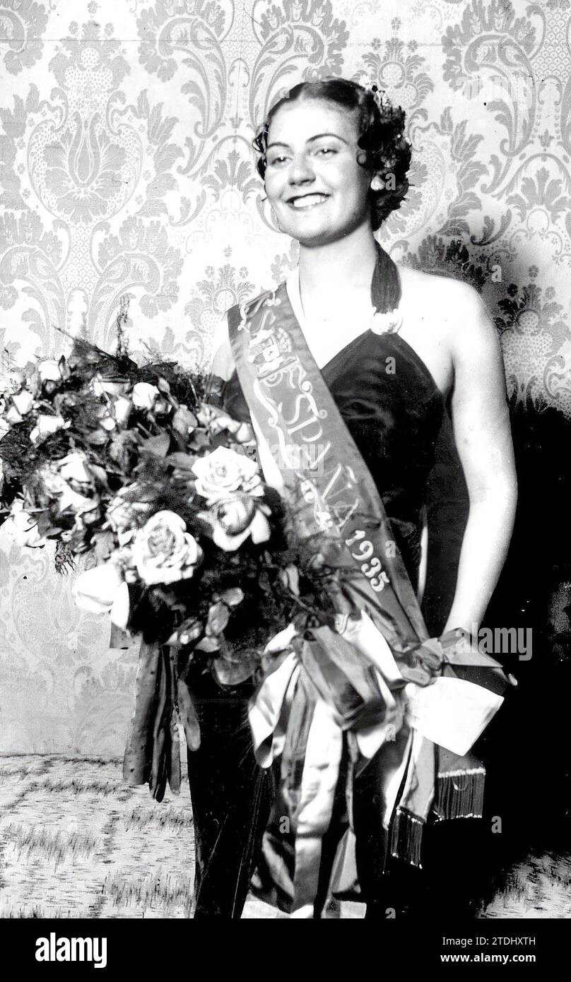 Miss Alicia Navarro, Miss Canary Islands, who was elected Miss Spain ...