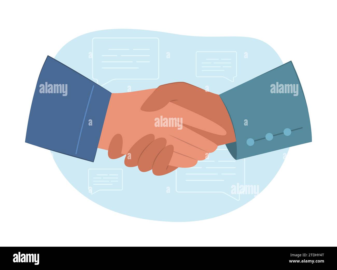 Hand Shake Gesture Hand Drawn Flat Concept Illustration Stock Vector ...